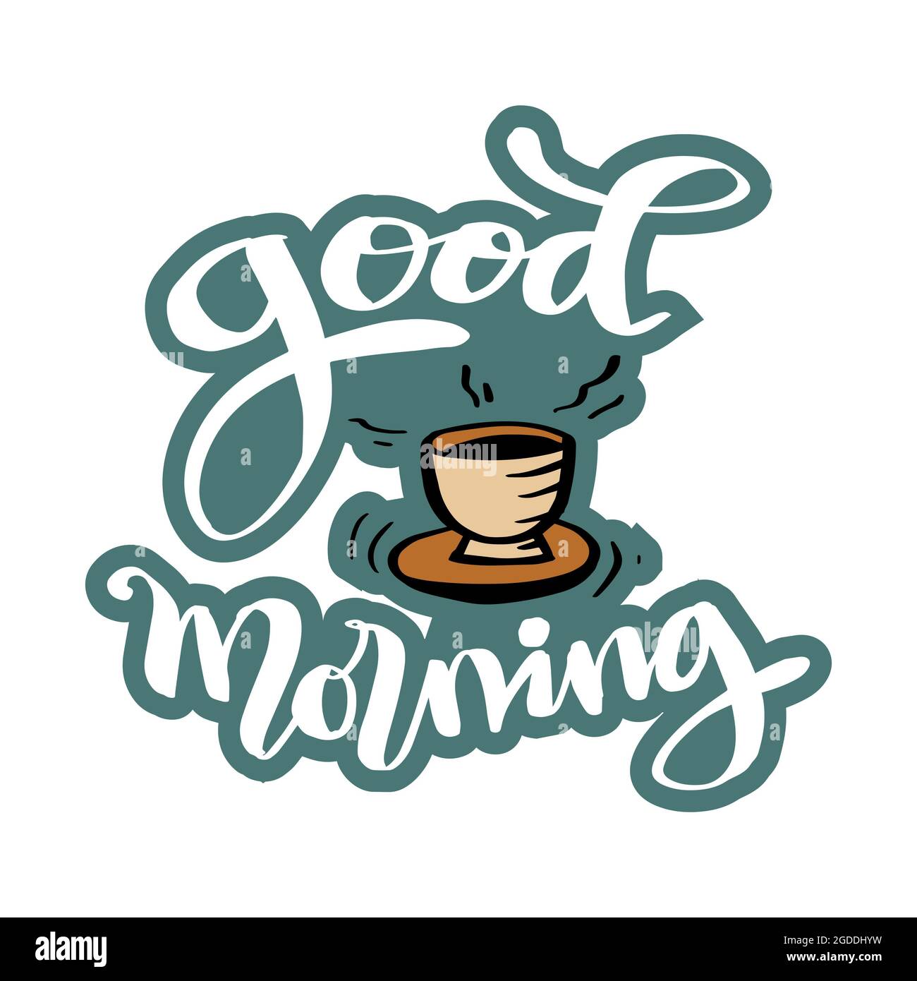 Good Morning lettering. Greeting card concept Stock Photo - Alamy