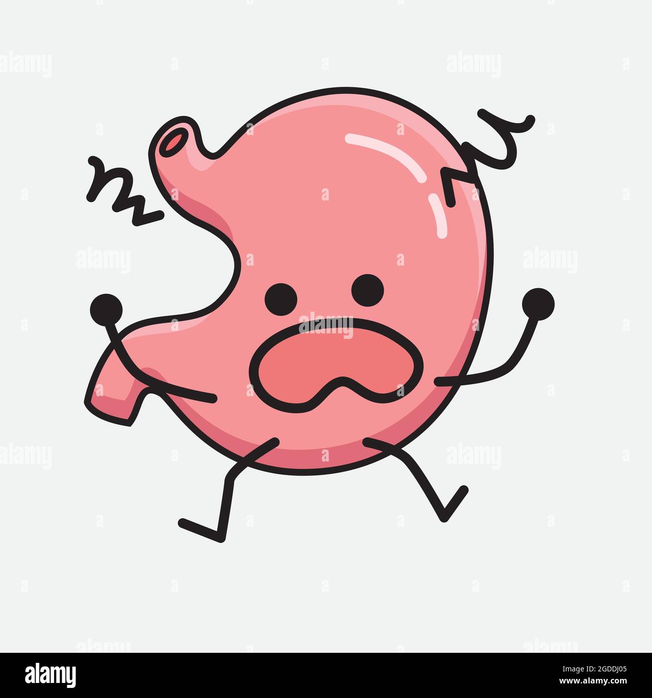 Vector Illustration of Stomach Character with cute face and simple body ...
