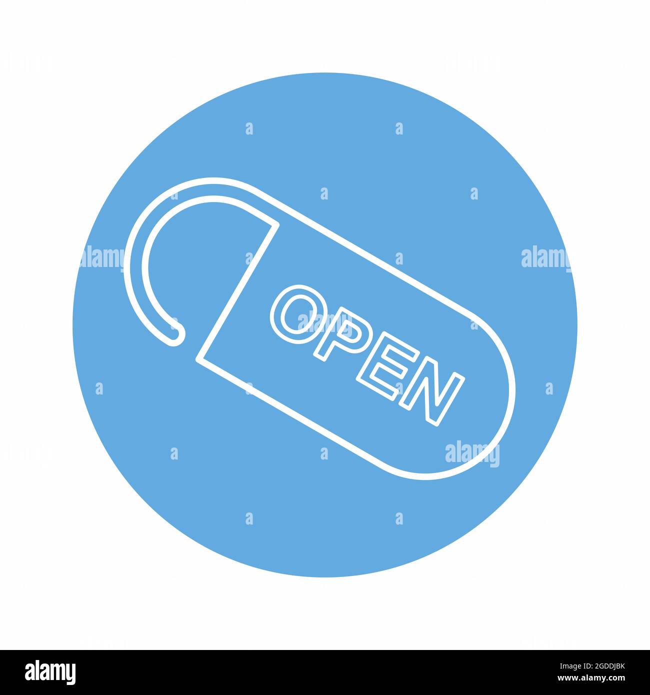 Vector Graphic of Open Tag - Blue Monochrome Style - simple ...