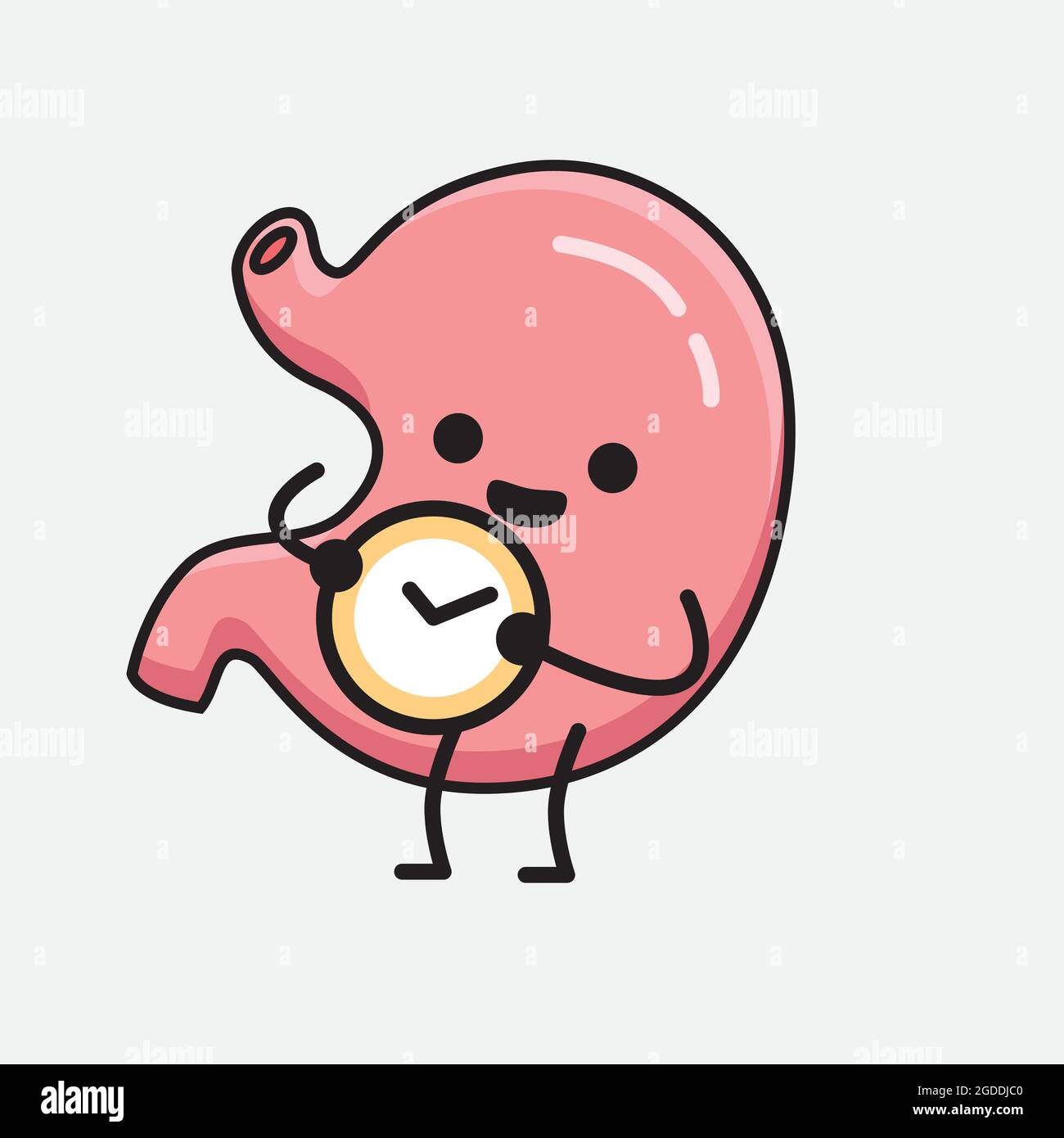 Vector Illustration of Stomach Character with cute face and simple body ...
