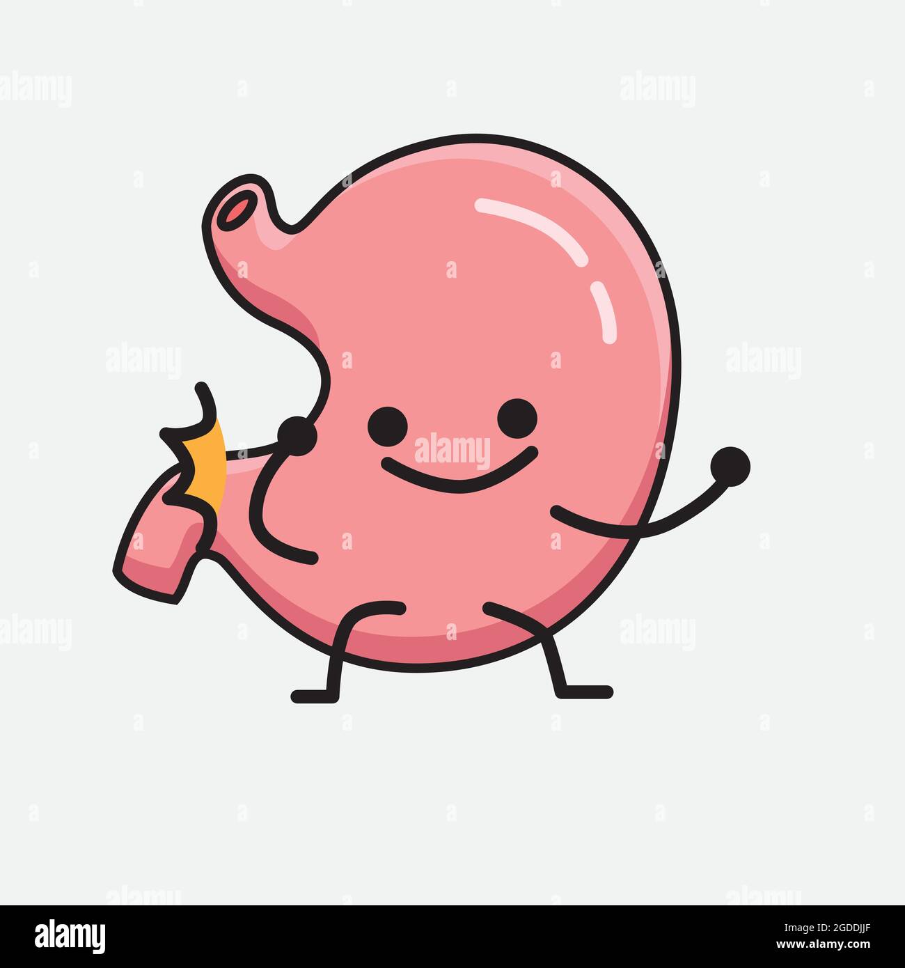 Vector Illustration of Stomach Character with cute face and simple body ...