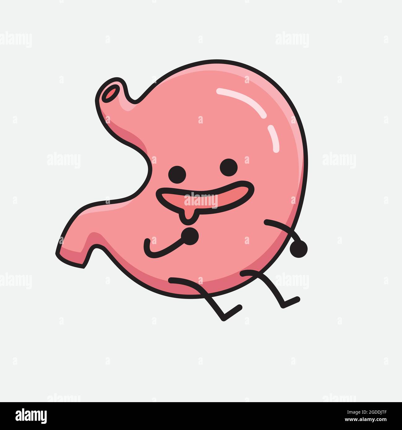 Vector Illustration of Stomach Character with cute face and simple body ...