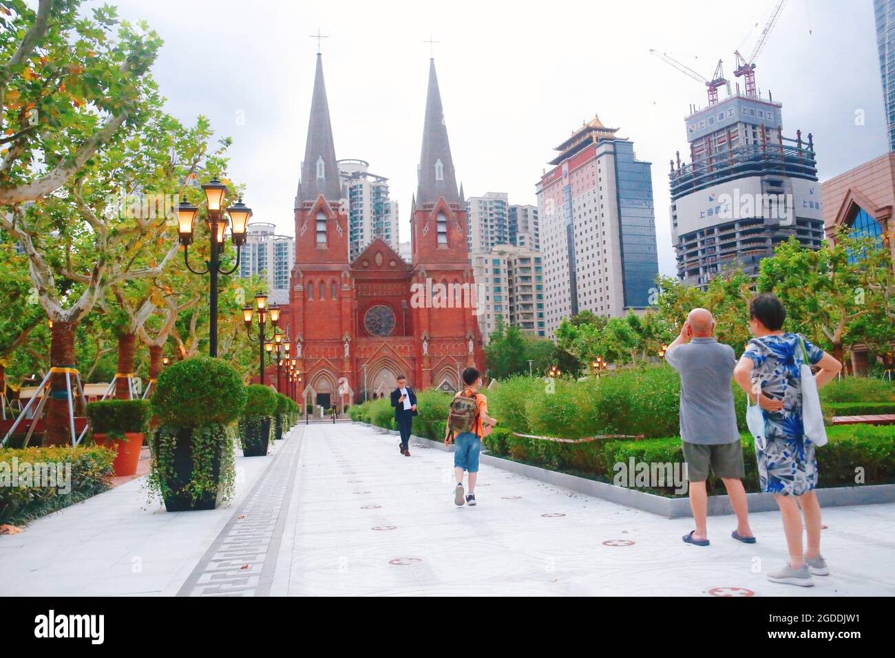 SHANGHAI, CHINA - AUGUST 12, 2021 - The Square of Xujiahui Catholic ...
