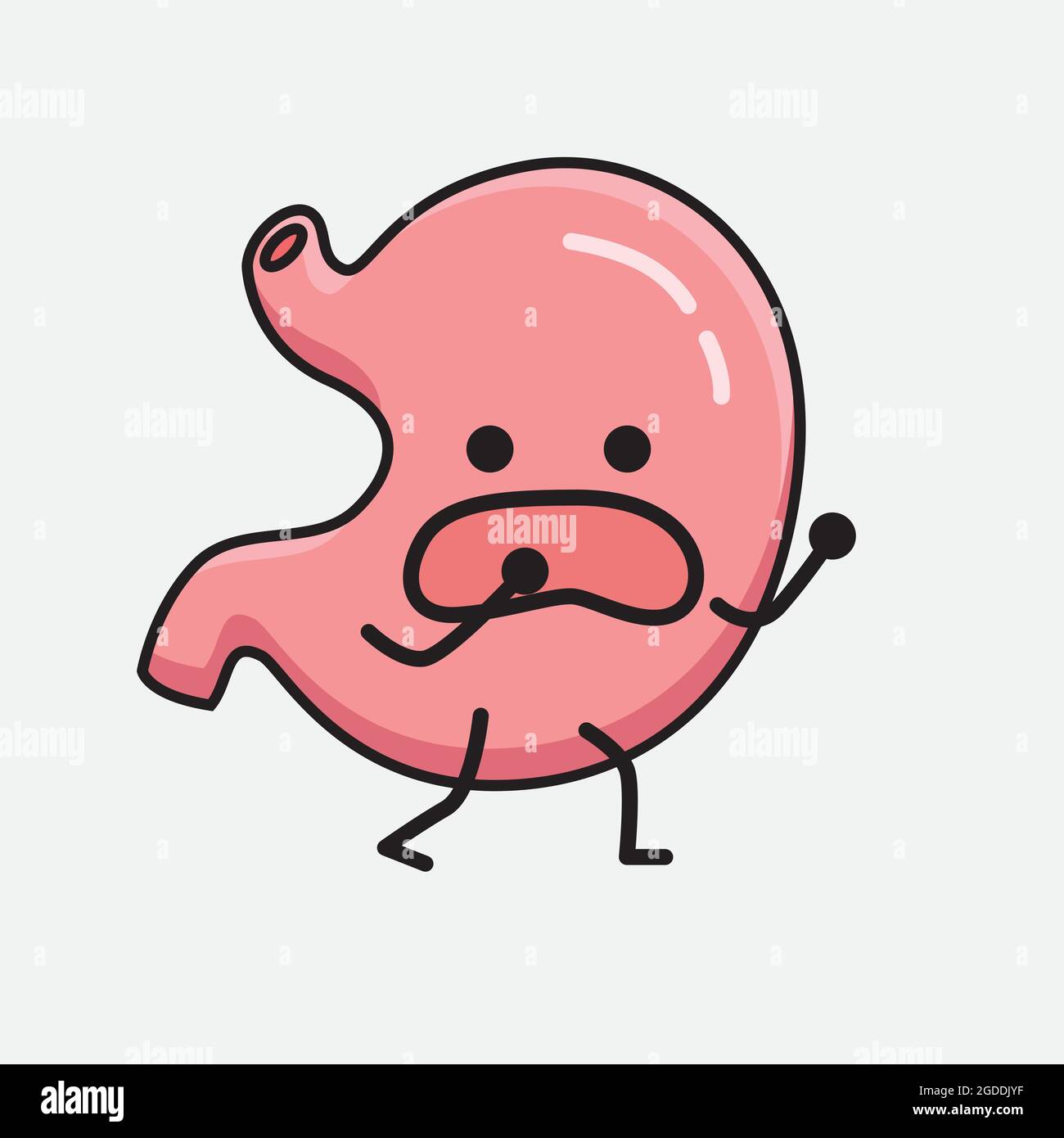 Vector Illustration of Stomach Character with cute face and simple body ...