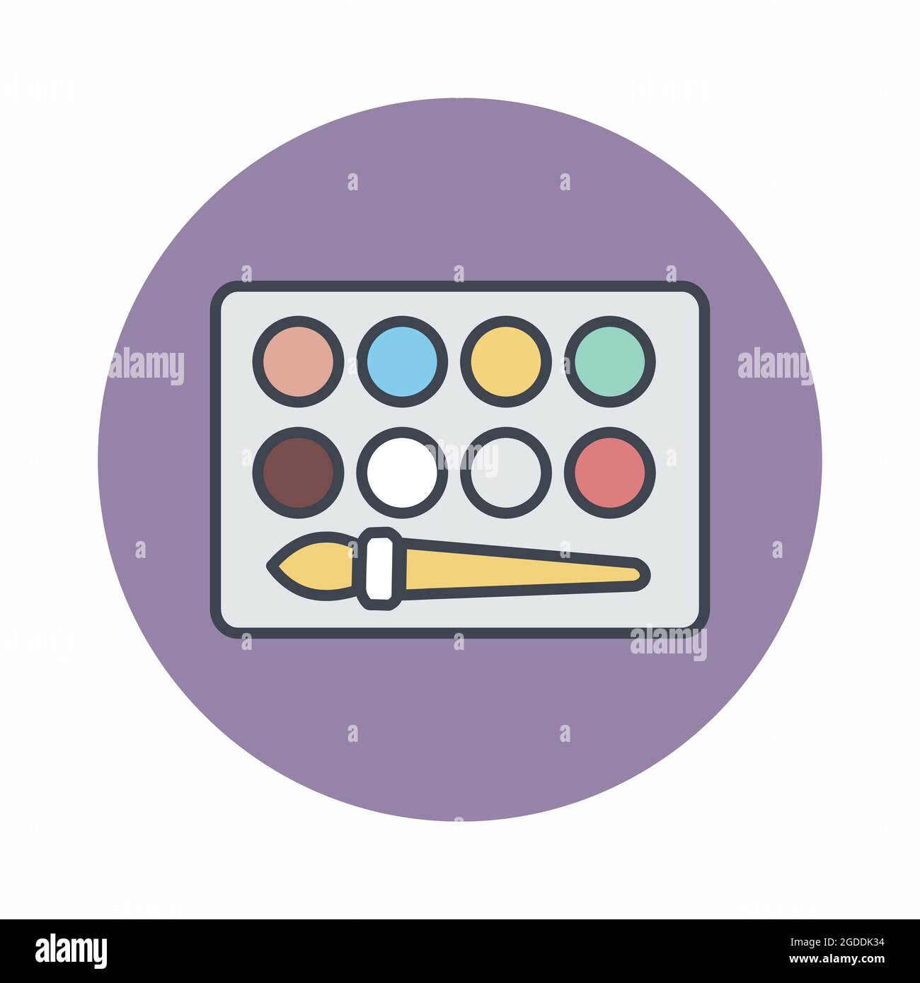 Icon Vector of Paints box - Color Mate Style - simple illustration ...