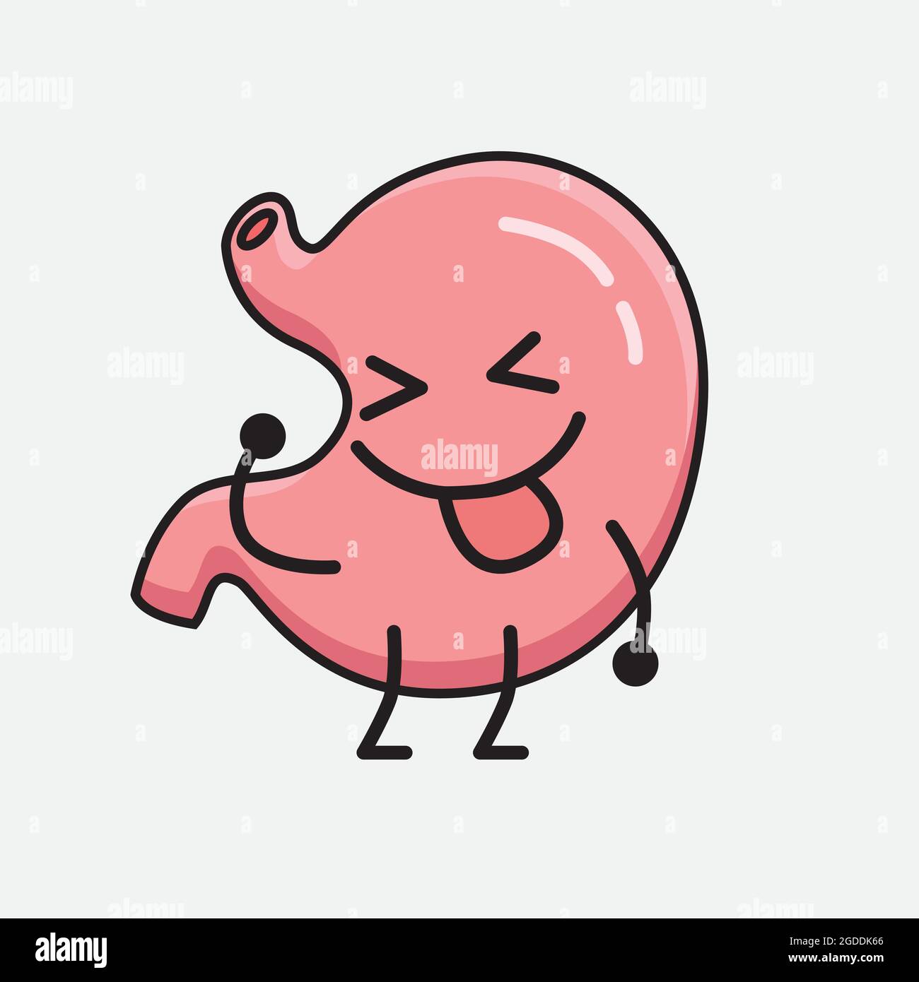 Vector Illustration of Stomach Character with cute face and simple body ...