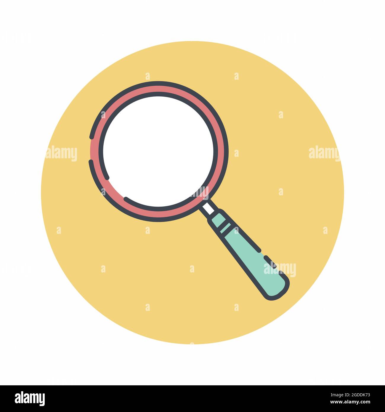 Icon Vector of Magnifier - Line Cut Style - simple illustration ...