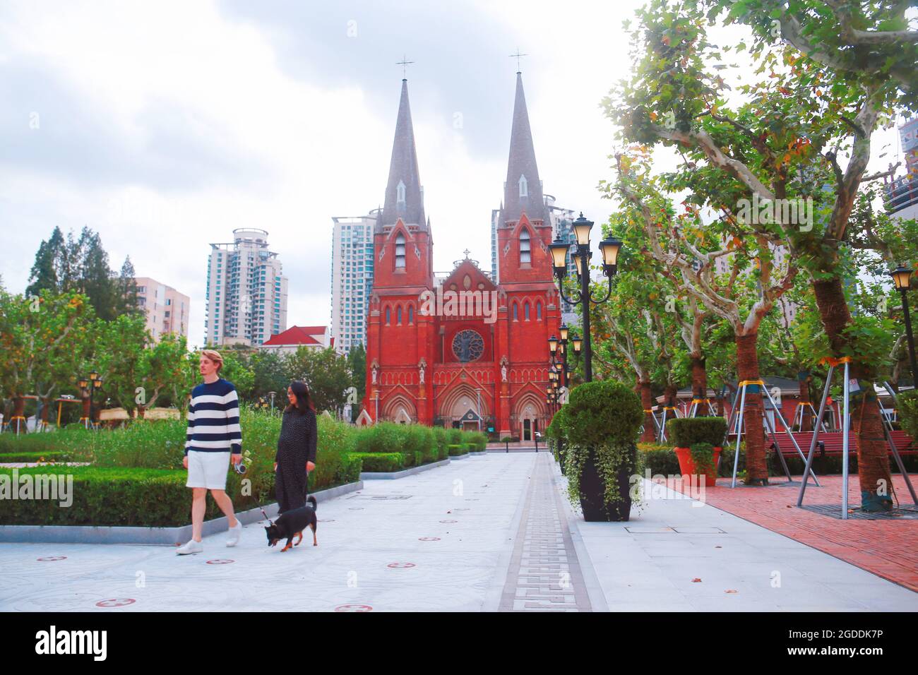 SHANGHAI, CHINA - AUGUST 12, 2021 - The Square of Xujiahui Catholic ...