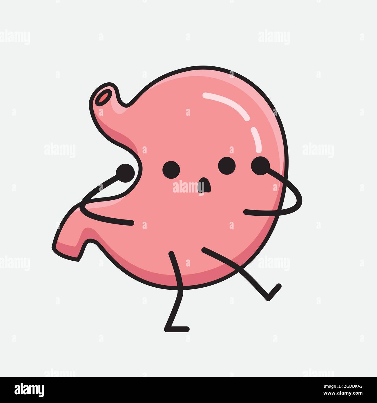 Vector Illustration of Stomach Character with cute face and simple body ...