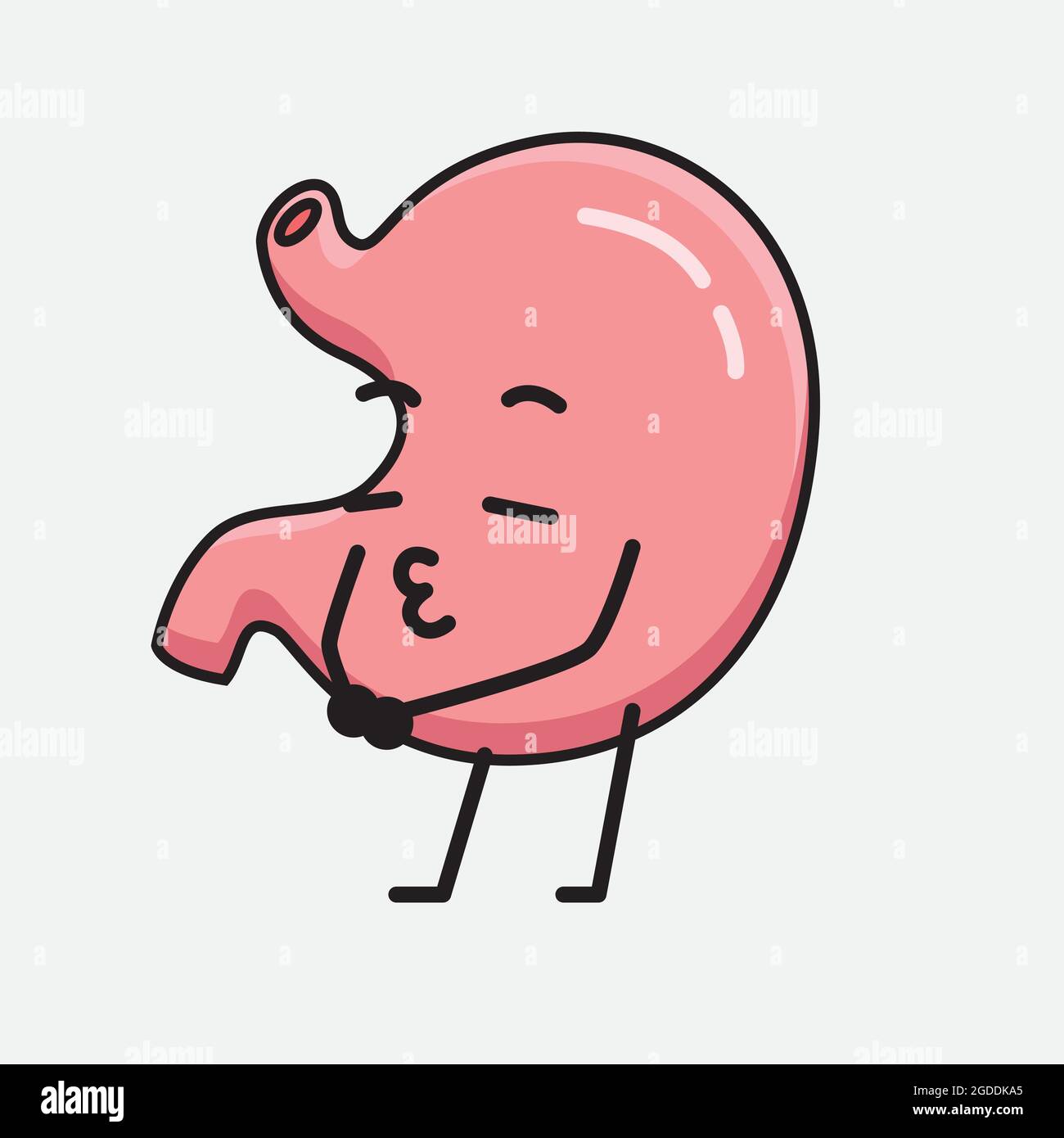 Vector Illustration of Stomach Character with cute face and simple body ...