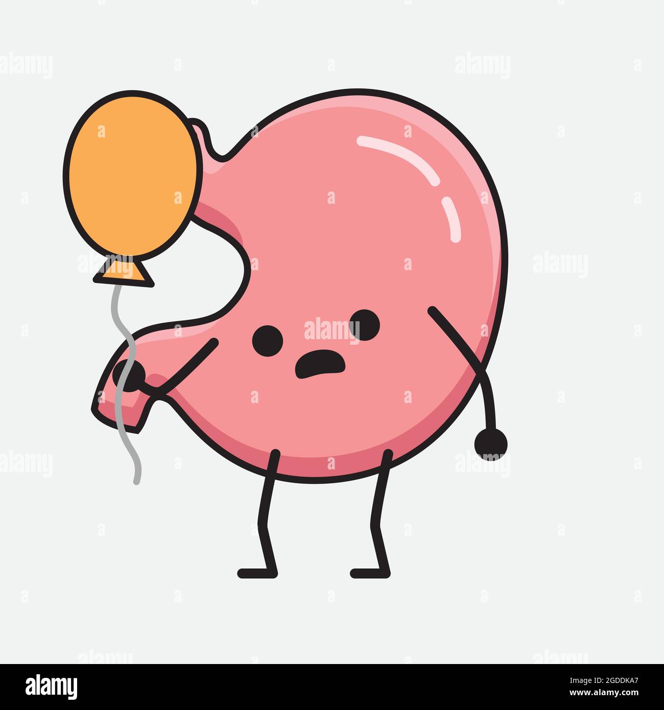 Vector Illustration of Stomach Character with cute face and simple body ...