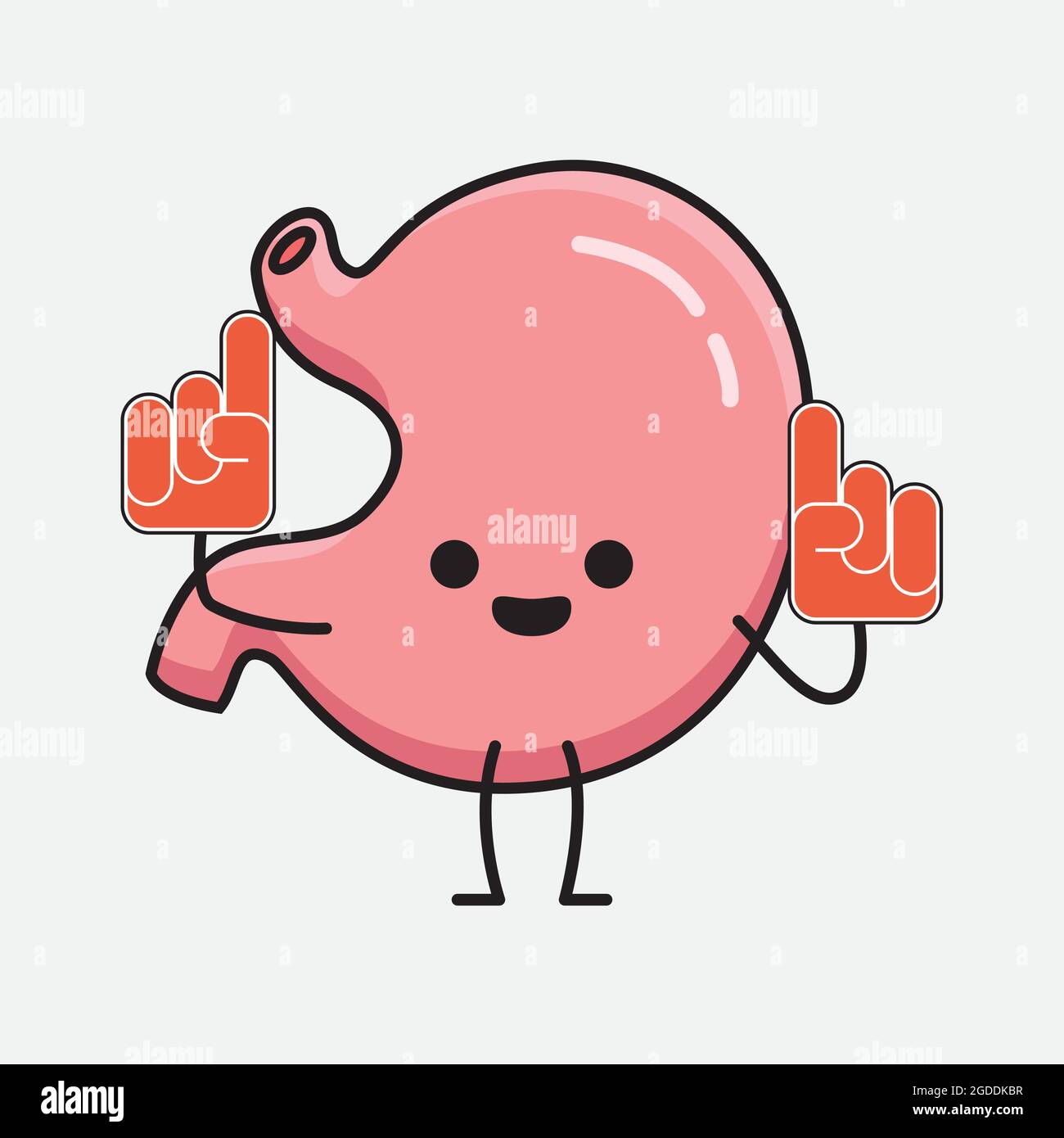 Vector Illustration of Stomach Character with cute face and simple body ...