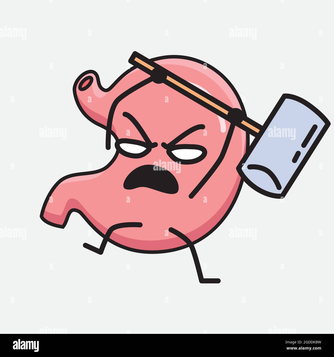 Vector Illustration of Stomach Character with cute face and simple body ...
