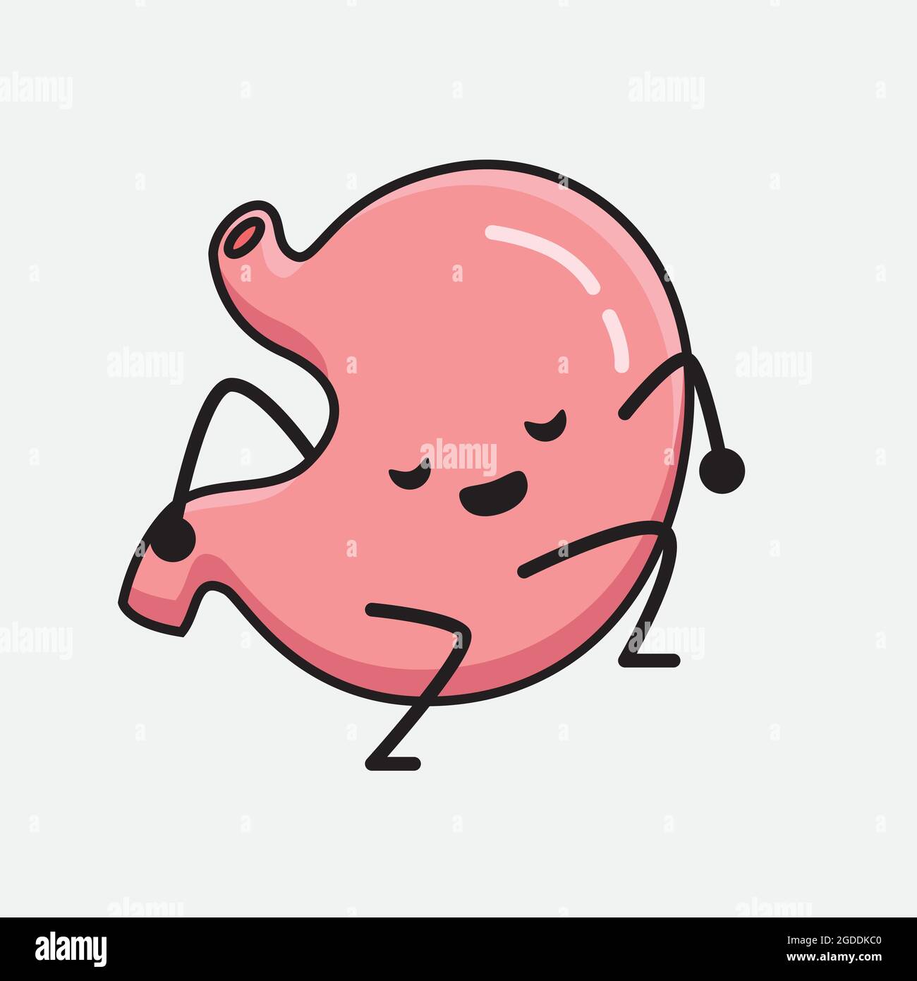 Vector Illustration of Stomach Character with cute face and simple body ...