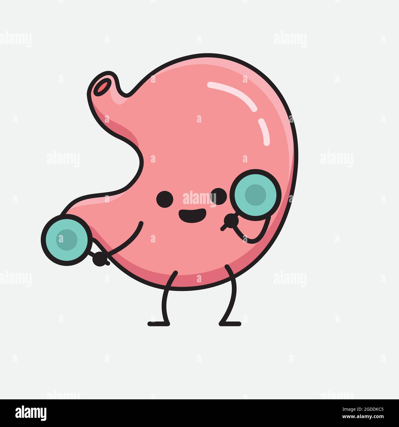 Vector Illustration of Stomach Character with cute face and simple body ...