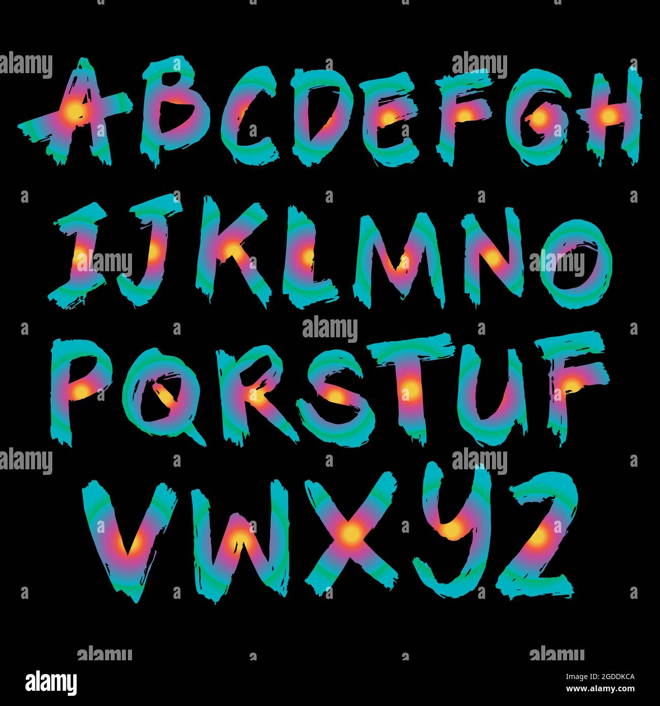 Handwriting brush lettering alphabet letters Stock Photo - Alamy