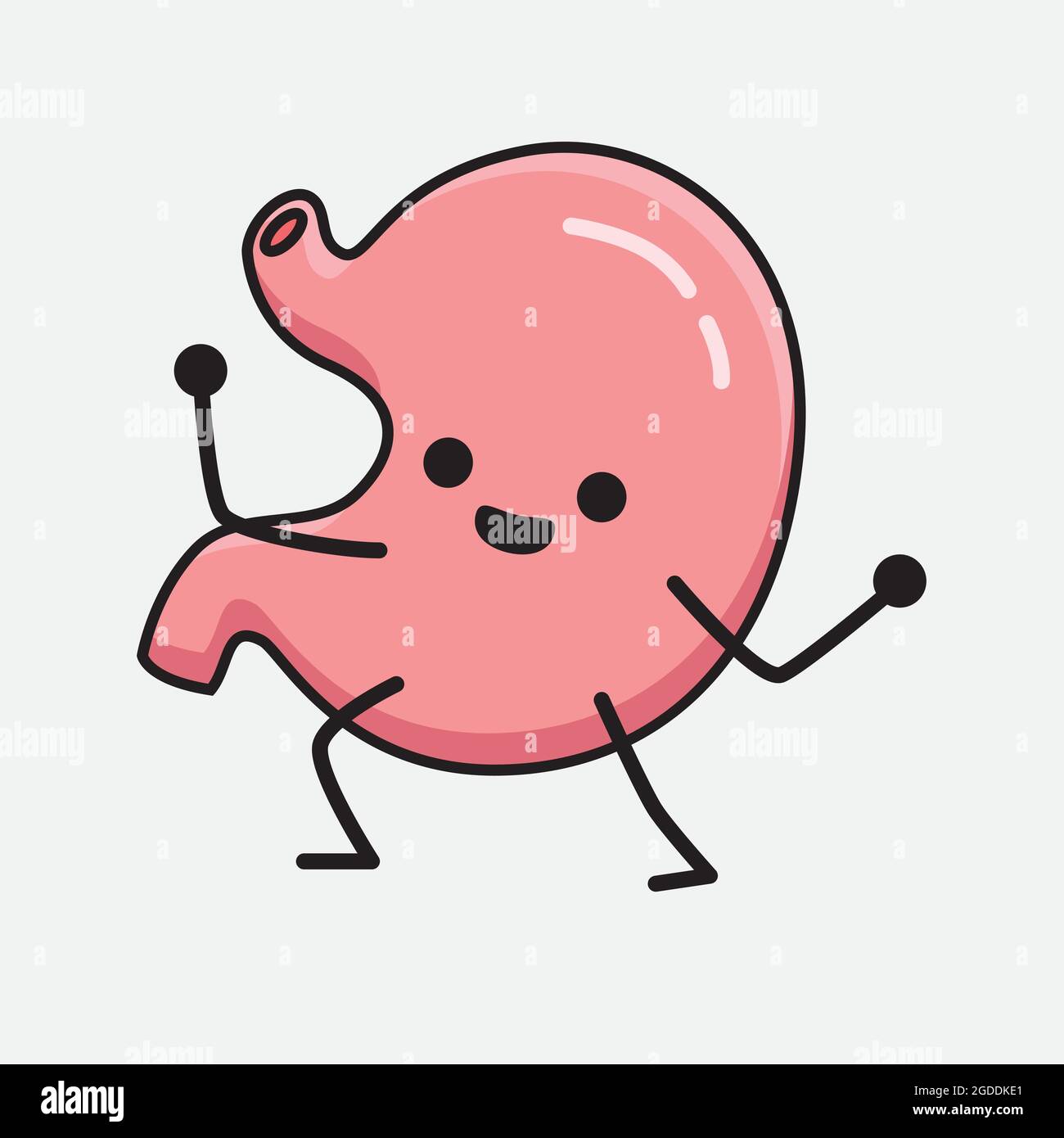 Vector Illustration of Stomach Character with cute face and simple body ...