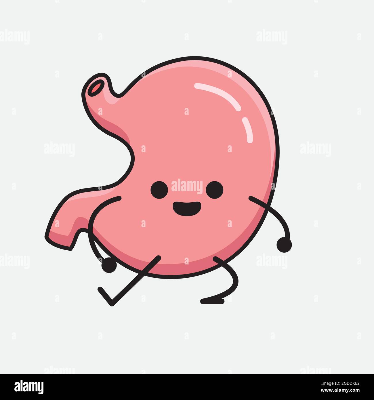 Vector Illustration of Stomach Character with cute face and simple body ...