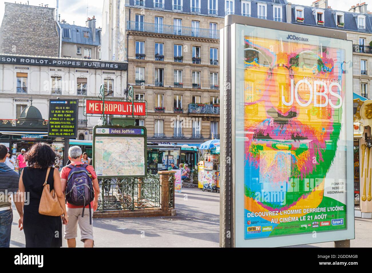 Paris France,18th arrondissement Place Jules Joffrin Metro Station ...