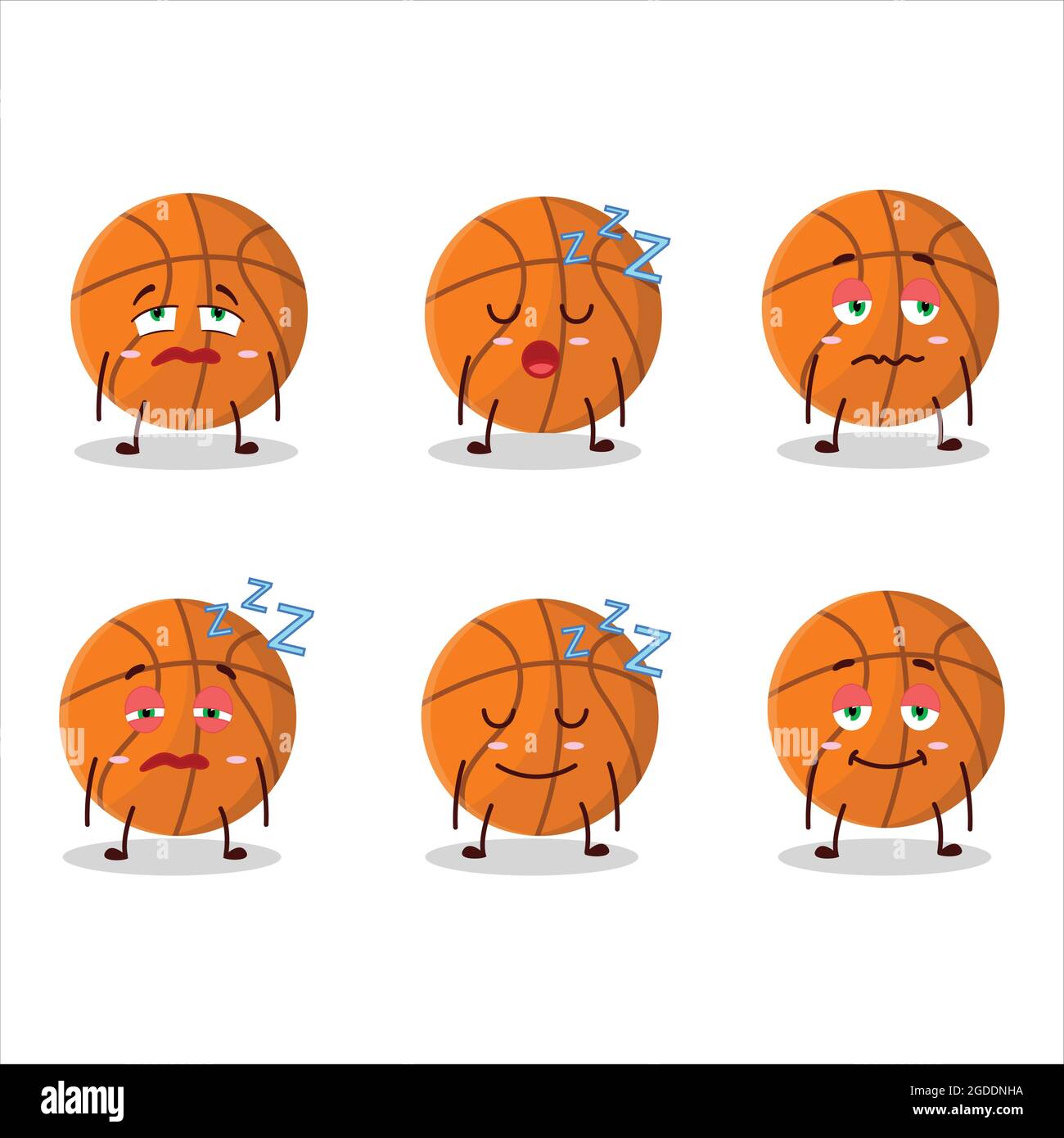 Cartoon character of basketball with sleepy expression. Vector ...