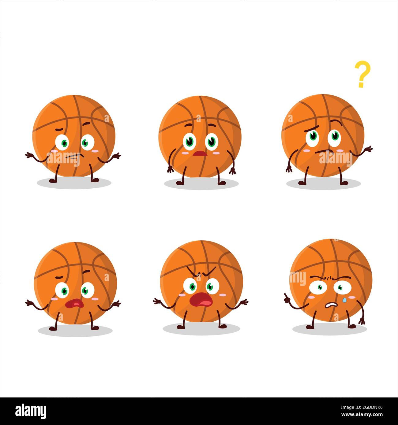 Cartoon character of basketball with what expression. Vector ...