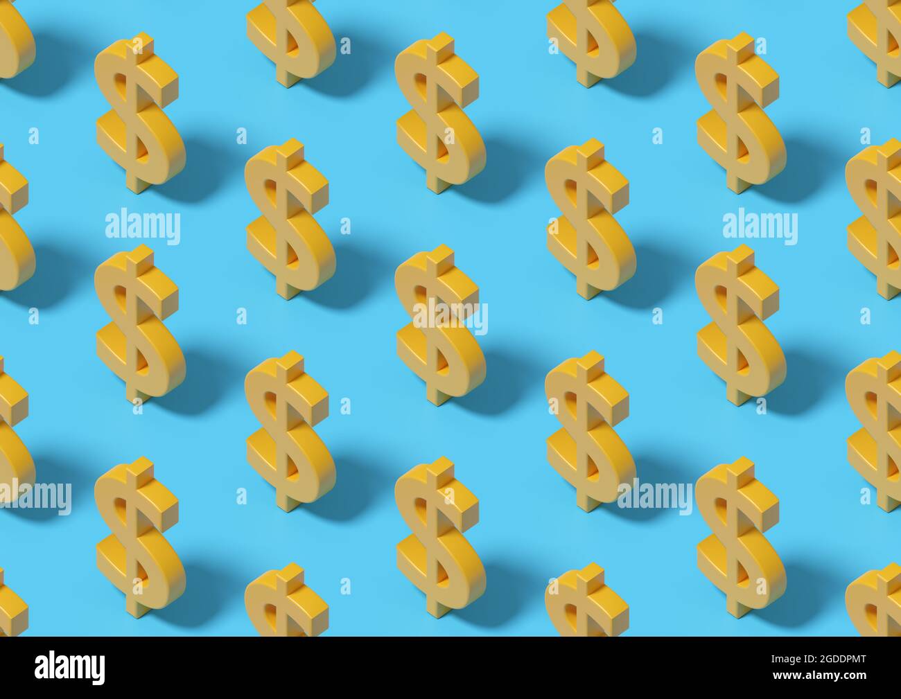 Dollar sign, isometric seamless pattern. 3d illustration Stock Photo ...