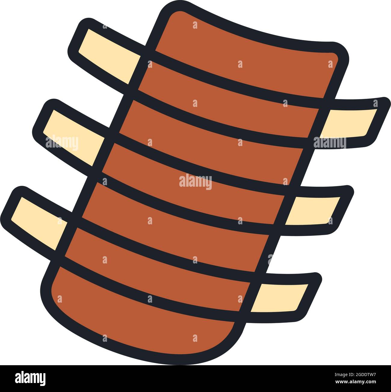 Ribs icon. Vector isolated linear color icon contour shape outline ...