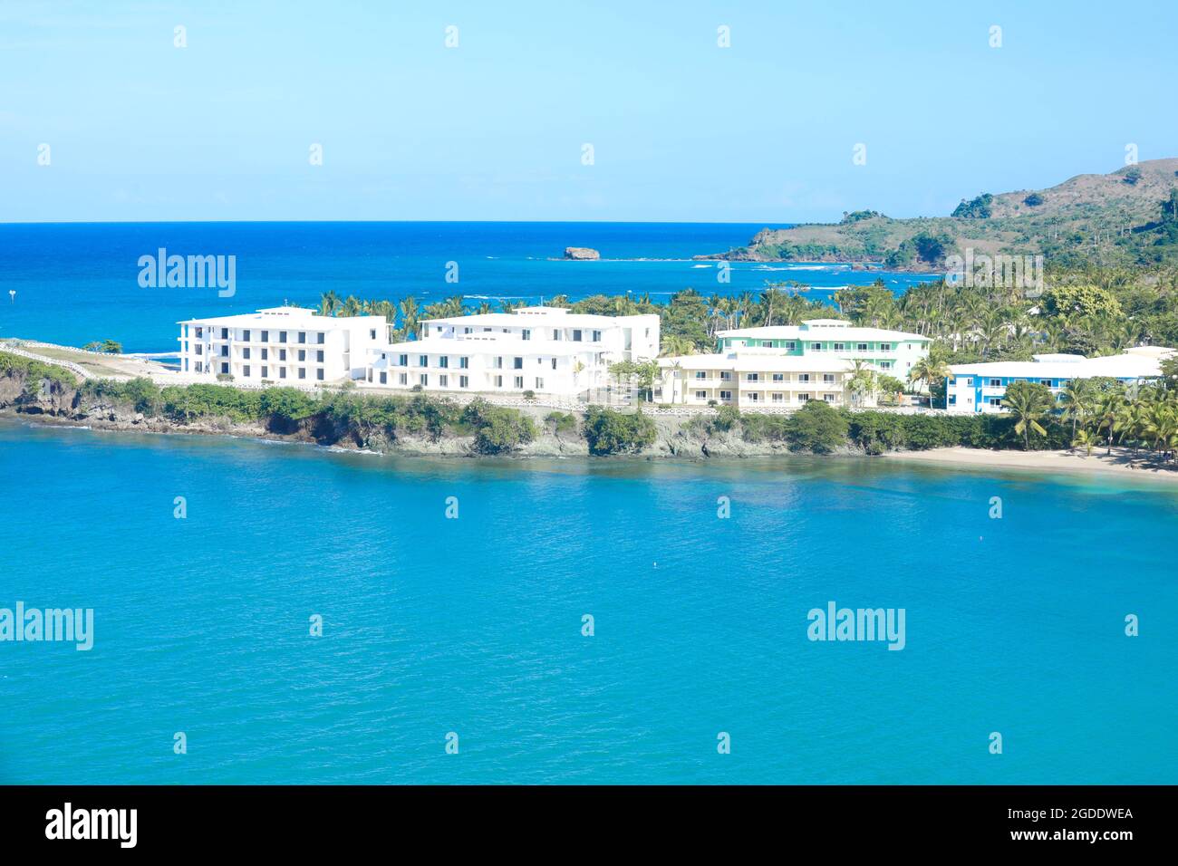 Dominican Republic, Maimon, View to harbour, Amber Cove Cruise Terminal ...