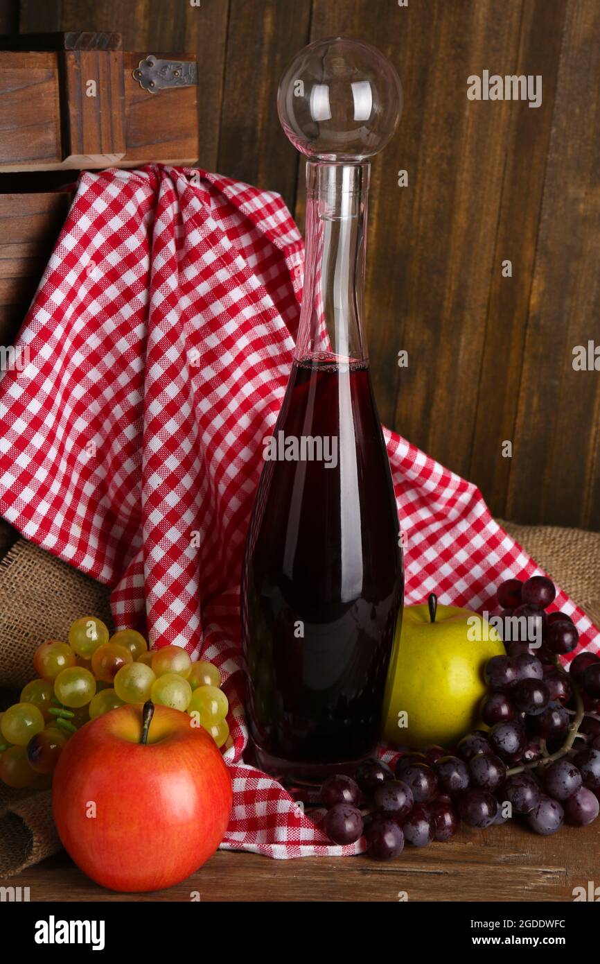 Beautiful still life with bottle of wine Stock Photo - Alamy