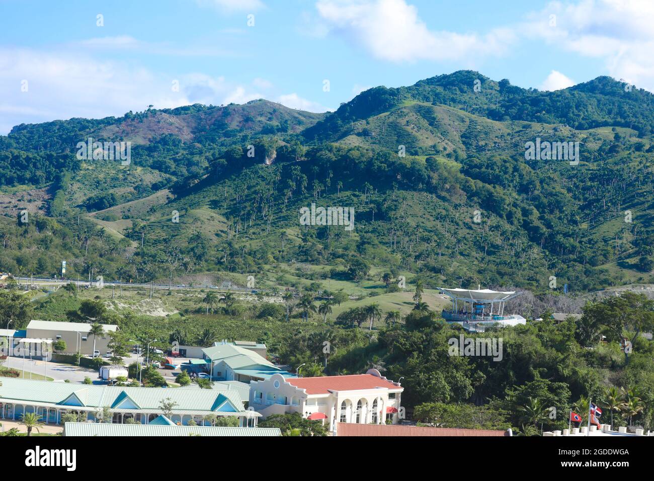 Dominican Republic, Maimon, View to harbour, Amber Cove Cruise Terminal ...