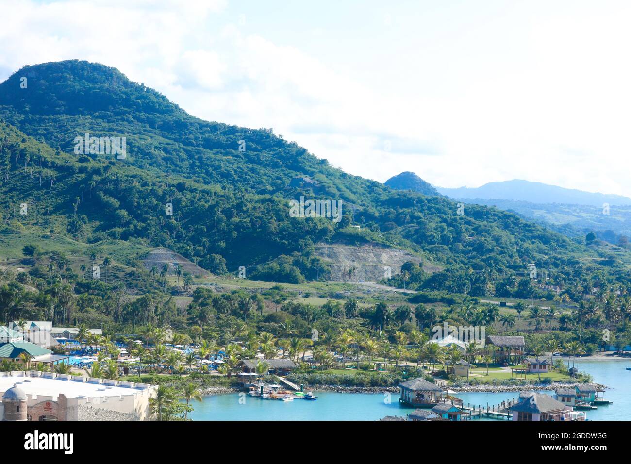 Dominican Republic, Maimon, View to harbour, Amber Cove Cruise Terminal ...