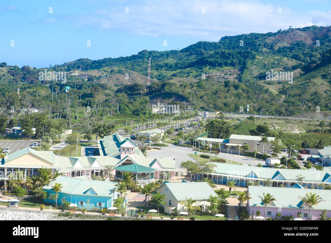 Dominican Republic, Maimon, View to harbour, Amber Cove Cruise Terminal ...