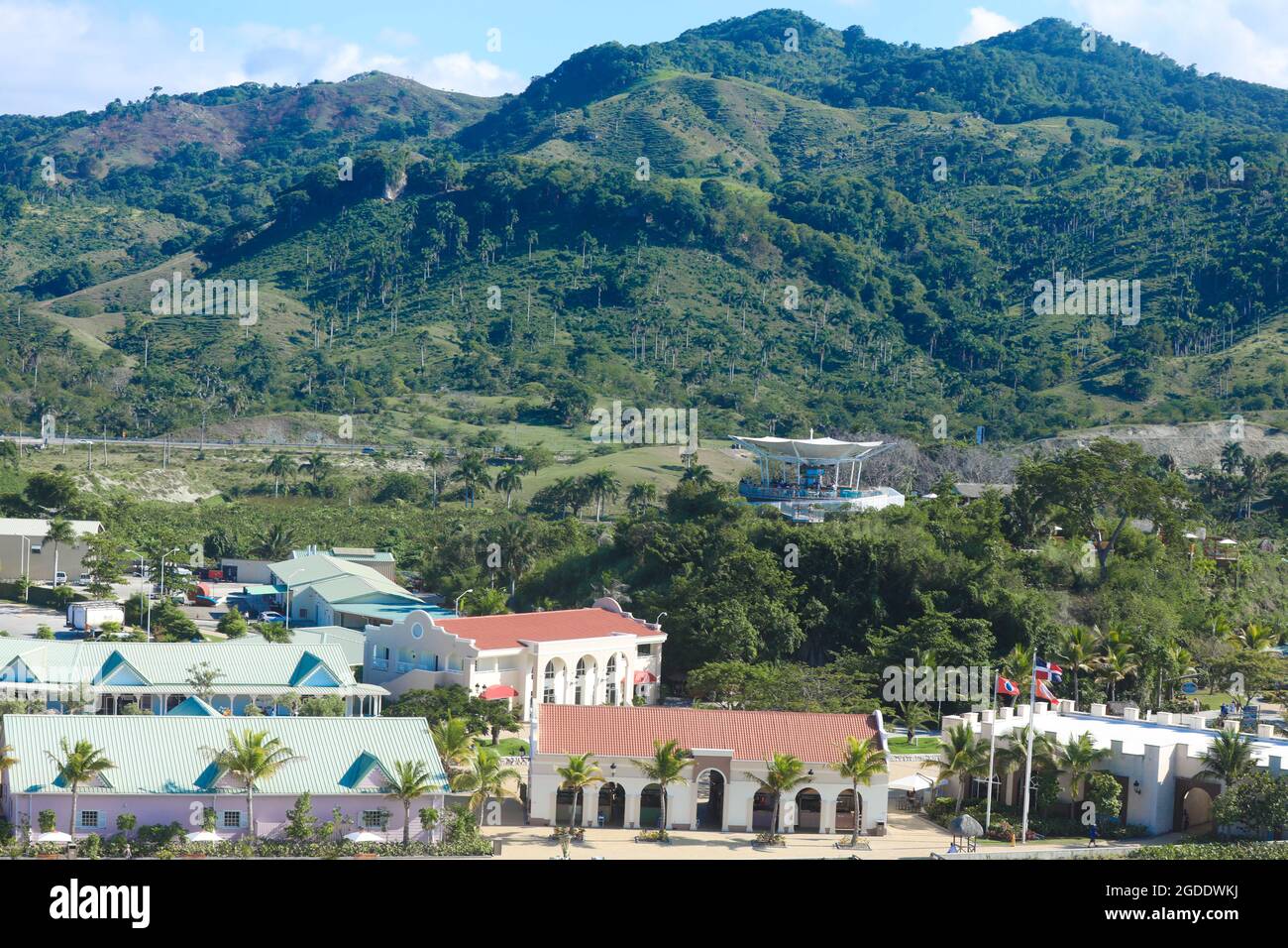 Dominican Republic, Maimon, View to harbour, Amber Cove Cruise Terminal ...