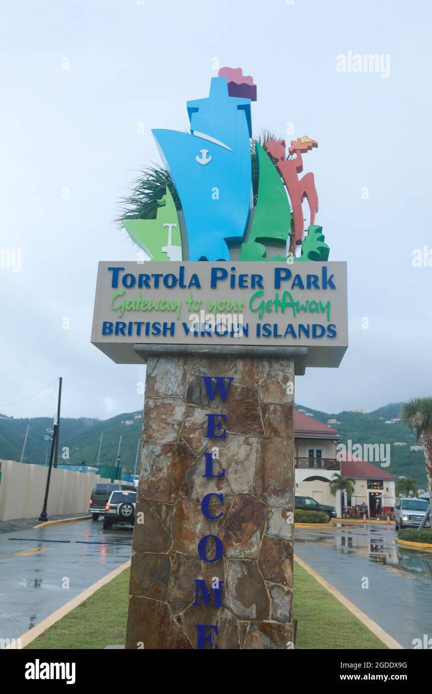 Tortola, British Virgin Islands ,Welcome sign for visitors to Tortola ...