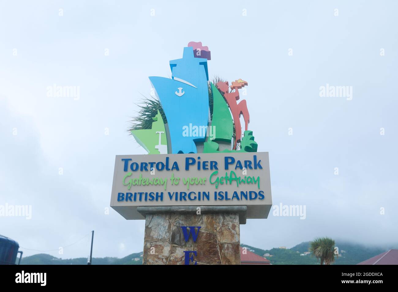 Tortola, British Virgin Islands ,Welcome sign for visitors to Tortola ...