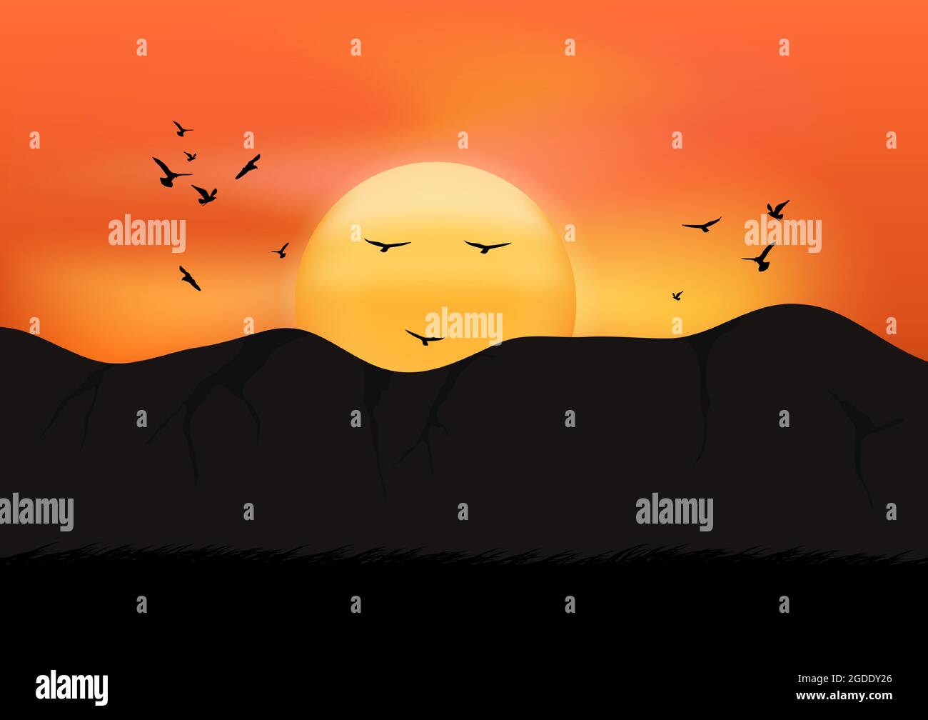 View of evening image Stock Vector Images - Alamy