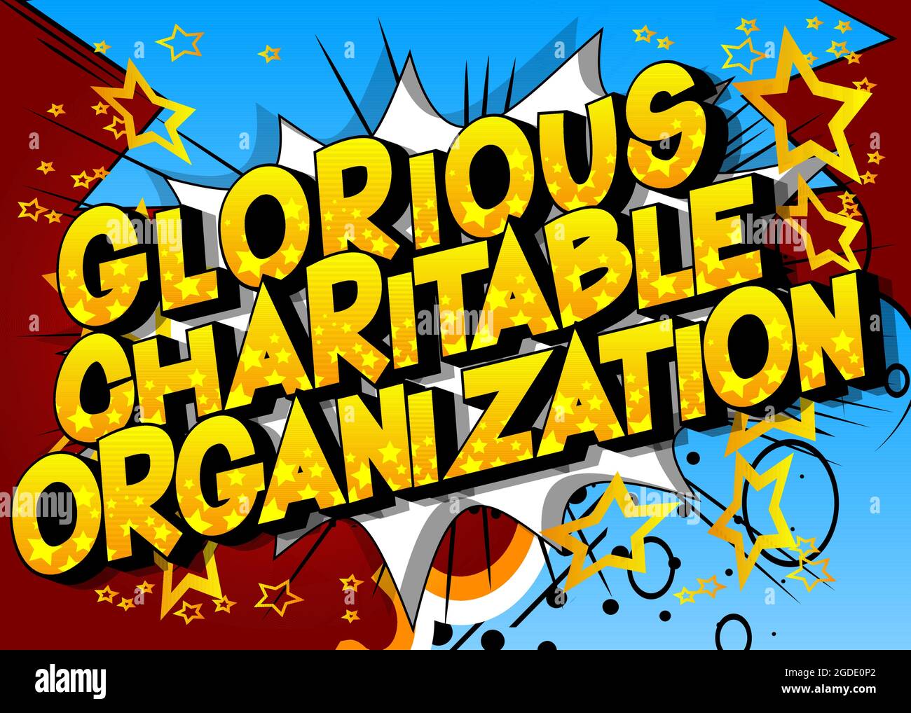 Glorious Charitable Organization - Comic book, cartoon words, with text ...