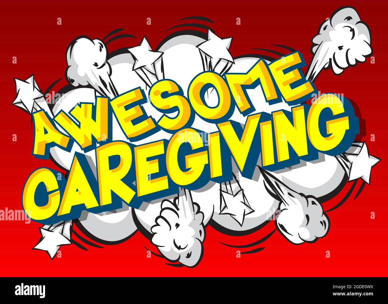 Awesome Caregiving - Comic book, cartoon words, with text effect ...