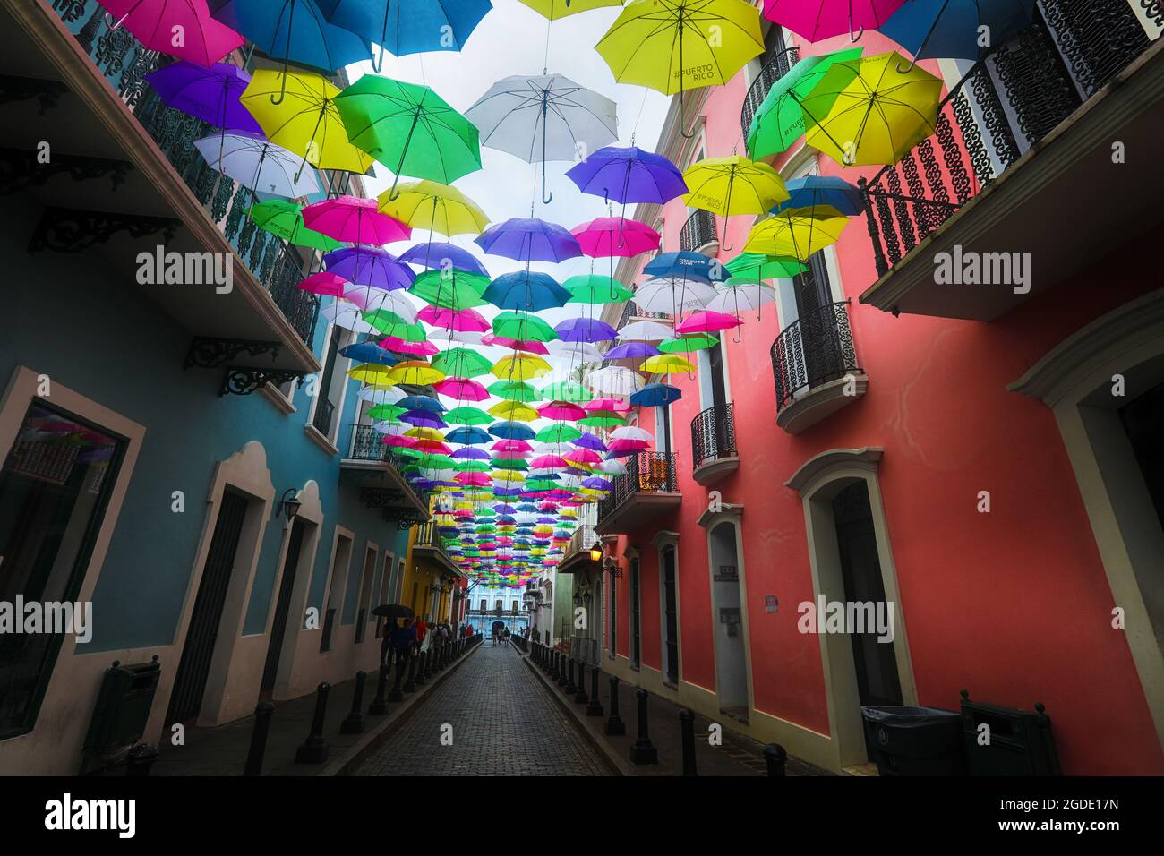 Downtown old san juan umbrellas hi-res stock photography and images - Alamy