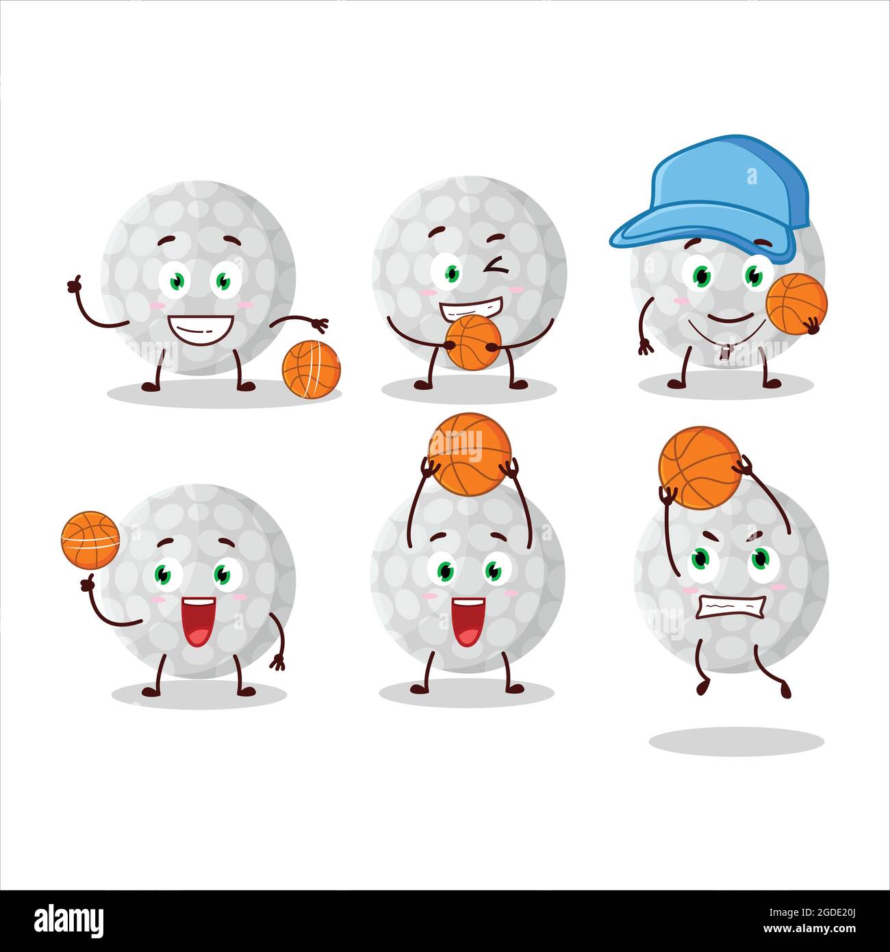 Talented handball cartoon character as a basketball athlete. Vector ...