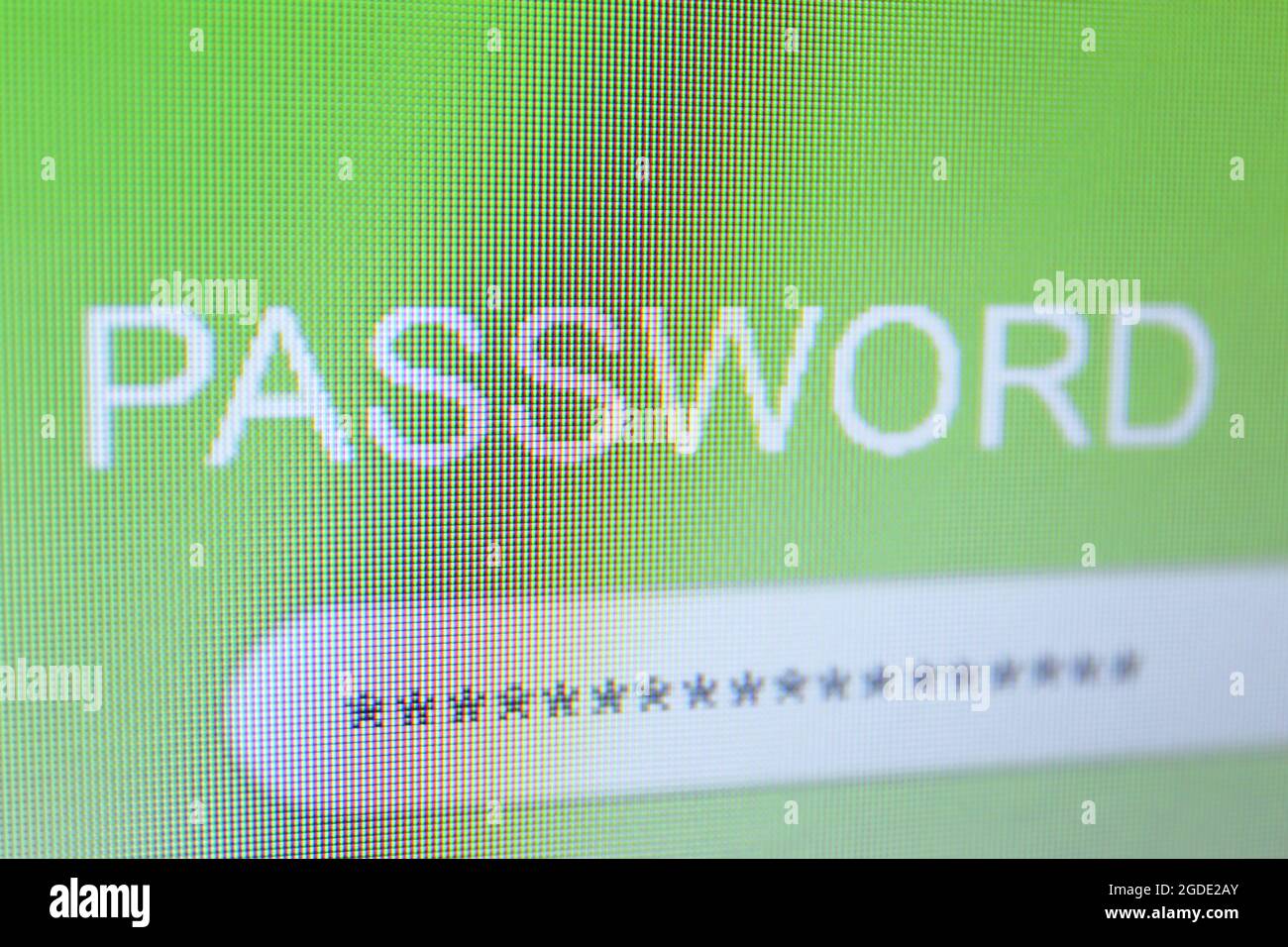 Password on monitor screen Stock Photo - Alamy