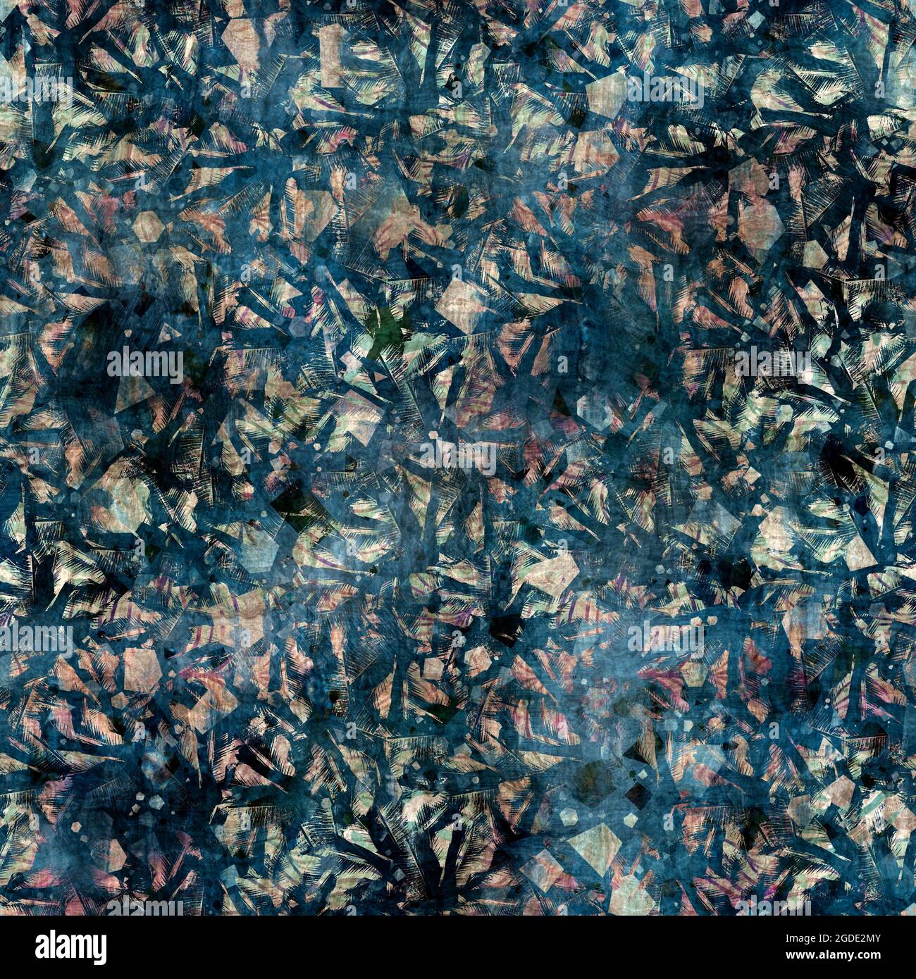 Seamless elegant mixed media pattern in navy, blue, pink, and cream ...