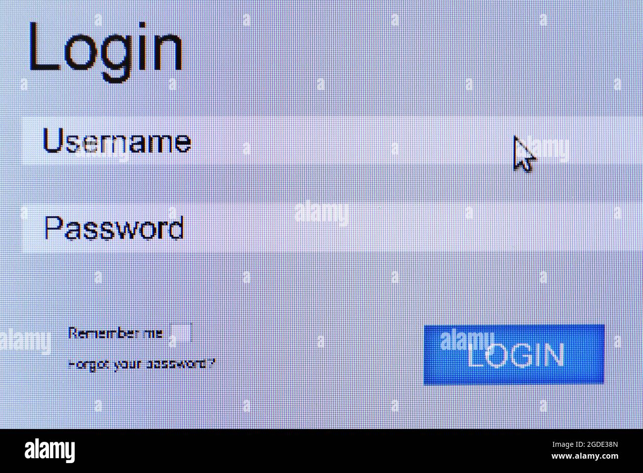 Login and password on monitor screen Stock Photo - Alamy