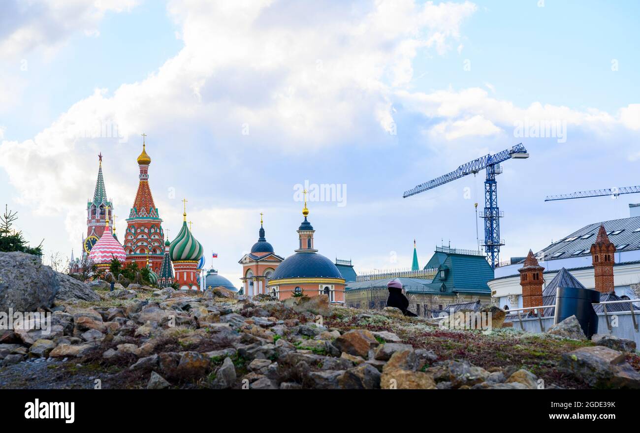 Historical buildings of Moscow, Russia (Kremlin, Cathedrals) and ...