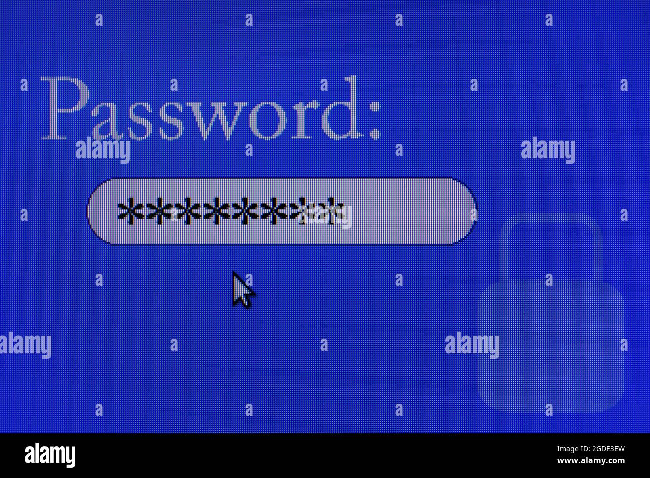 Password on monitor screen Stock Photo - Alamy