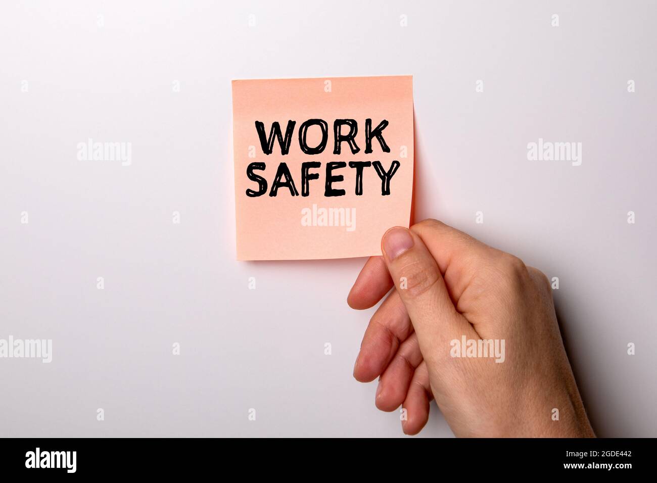 Work Safety. Reminder and Tutorial. Sheet of paper on a white surface ...