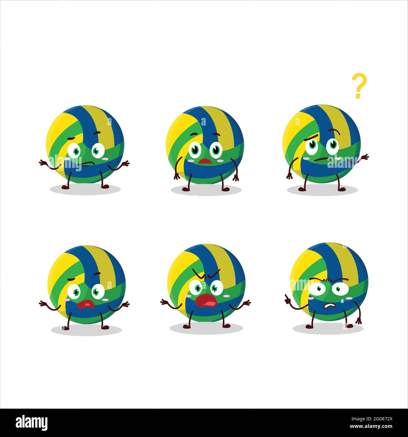 Cartoon character of volleyball with what expression. Vector ...