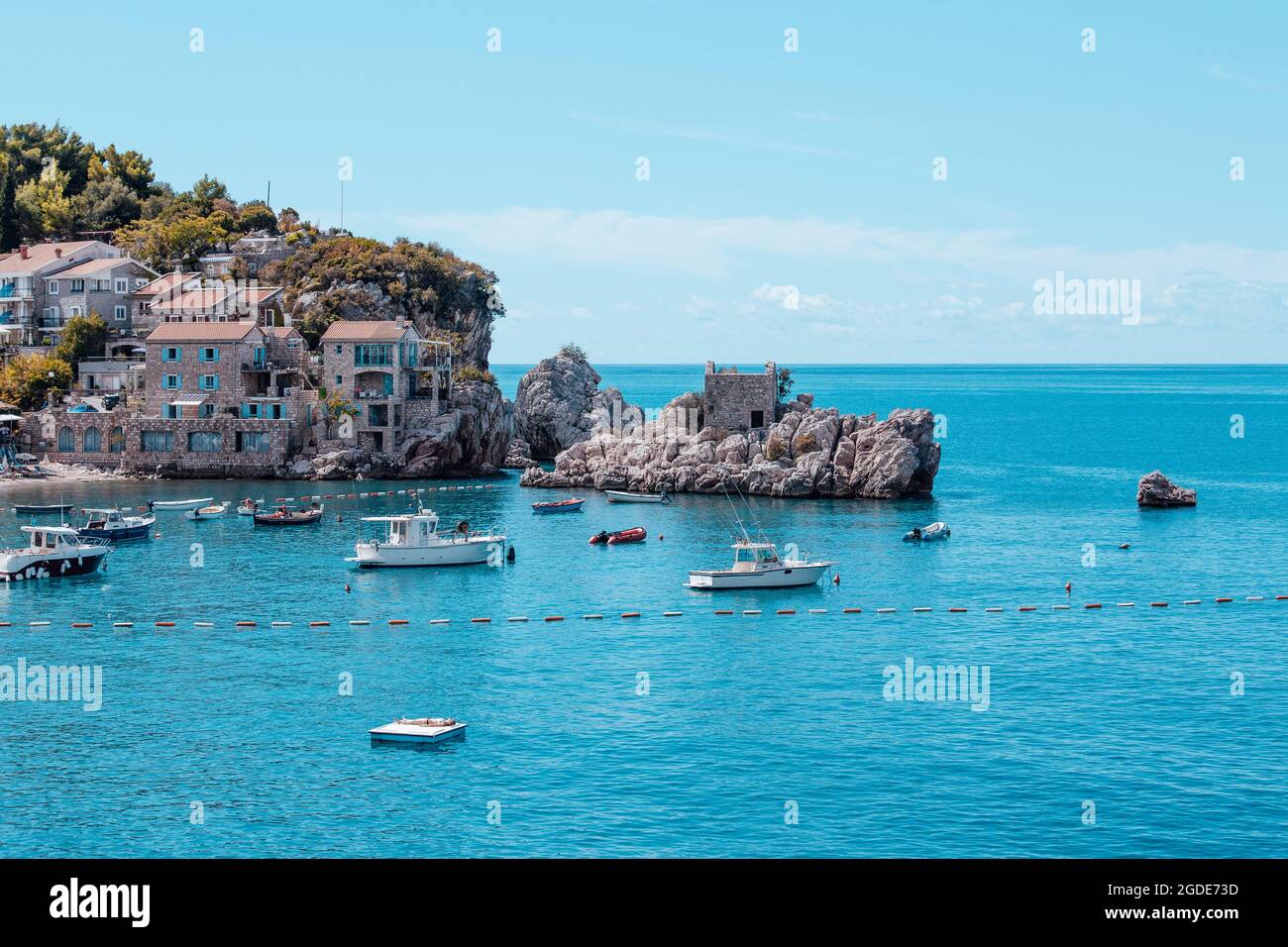 A picturesque sea bay among the mountains and rocks on the Adriatic sea ...