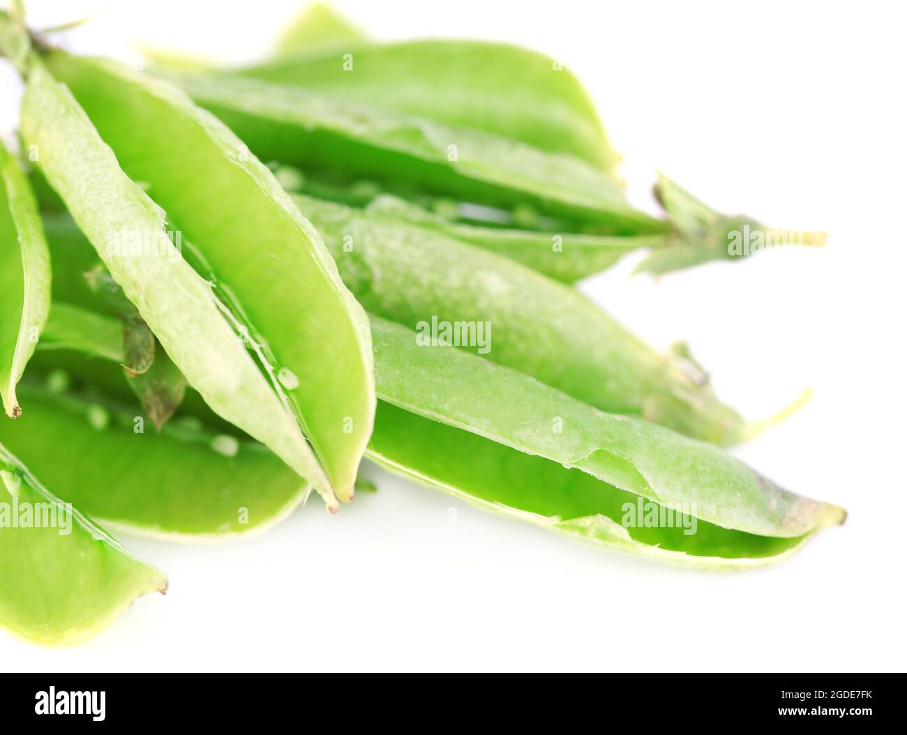 Pea hulls isolated on white background Stock Photo - Alamy