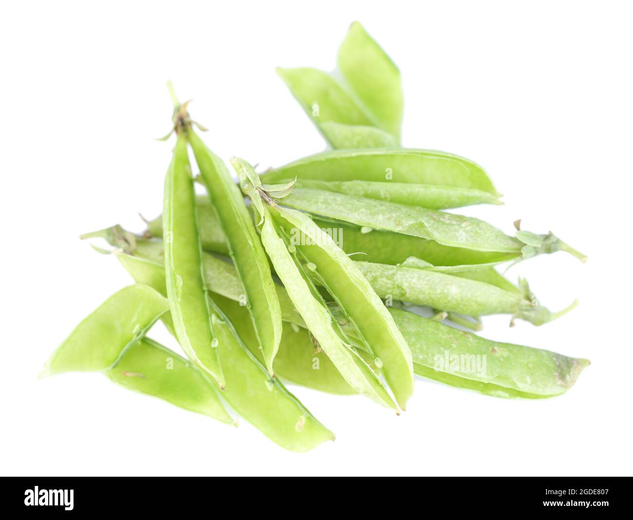 Pea hulls isolated on white background Stock Photo - Alamy